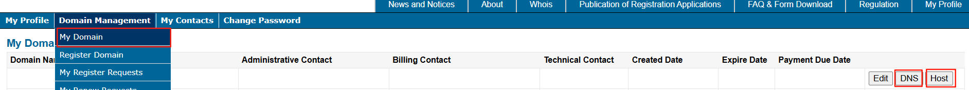 MONIC - Notice - Notes for Domain Name Registration